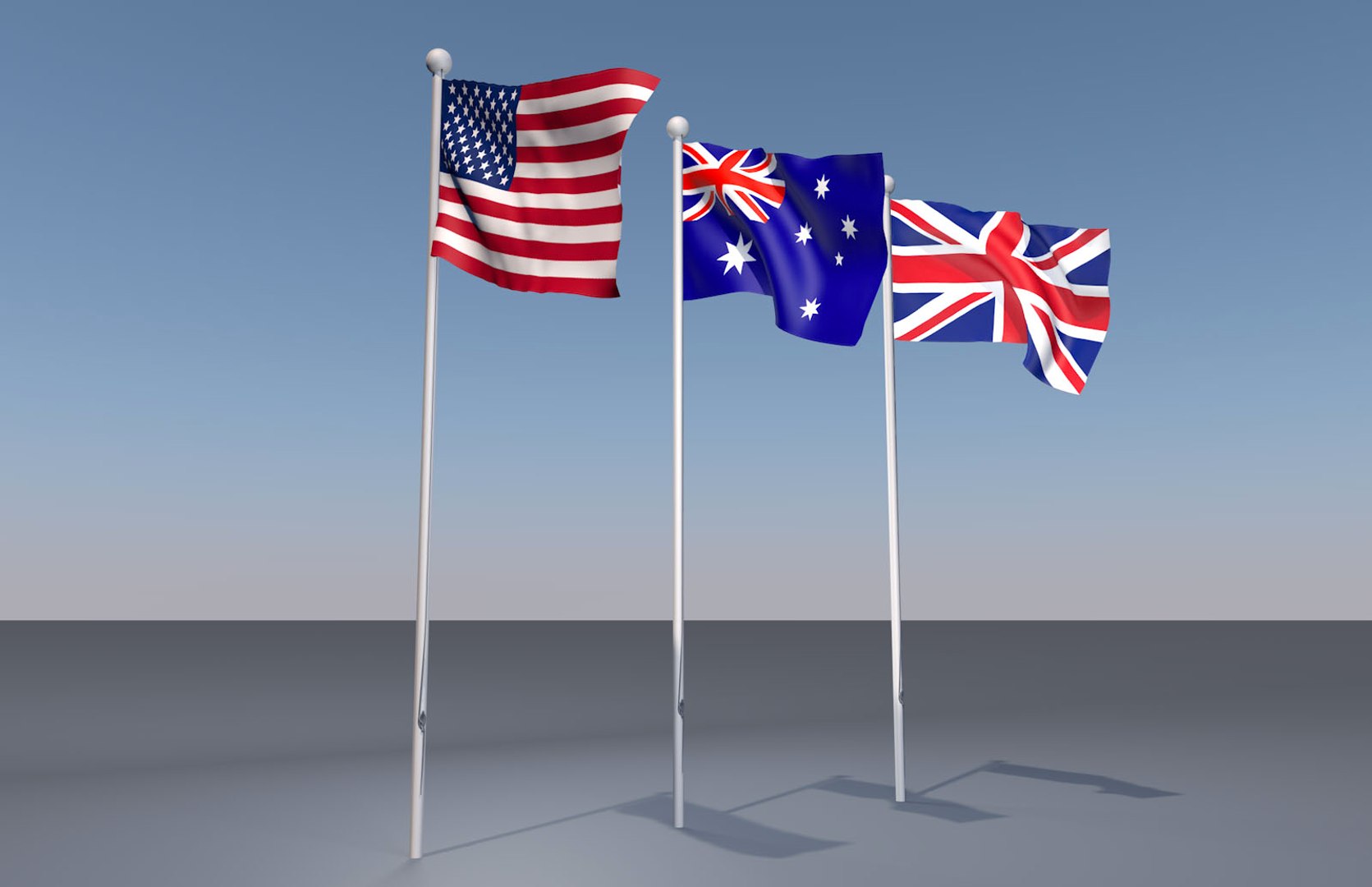 Flags Animation 3d Model