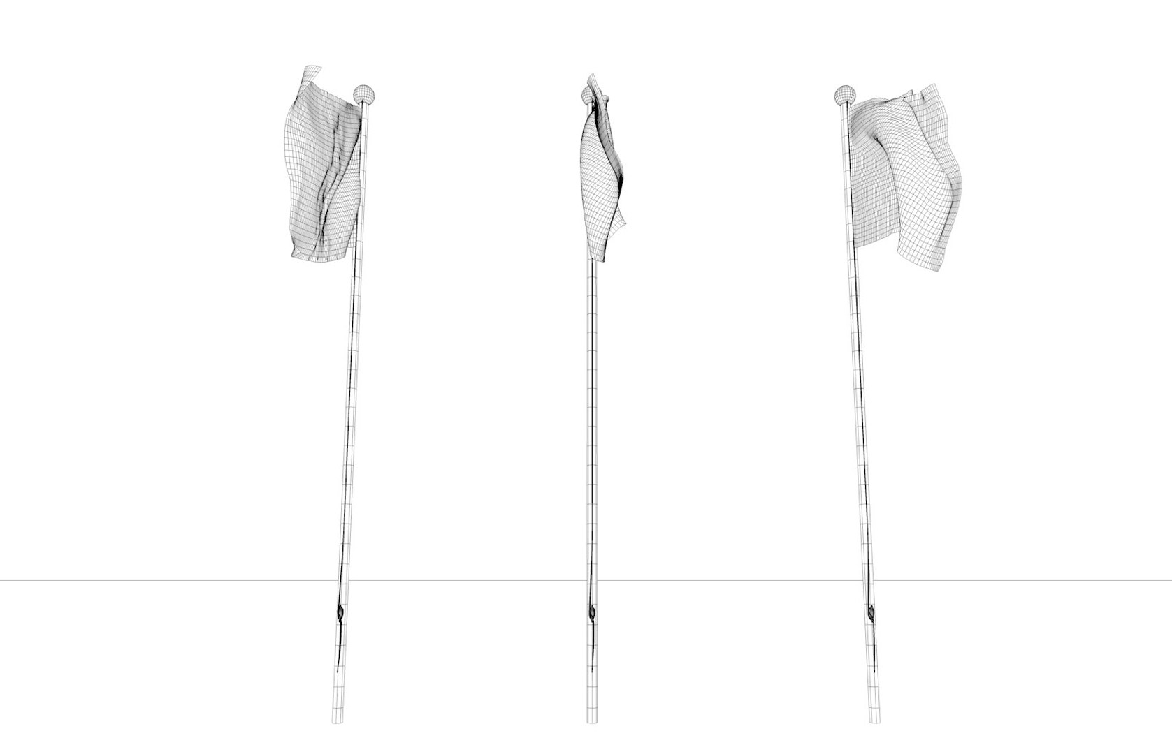 Flags Animation 3d Model