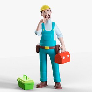 3D Cartoon Worker - Rigged - TurboSquid 1998554