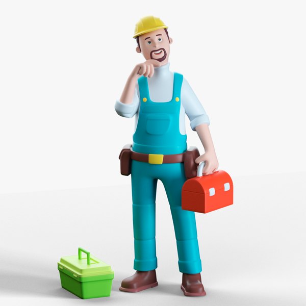 Cartoon Woman Engineer - Rigged 3D model - TurboSquid 1998567