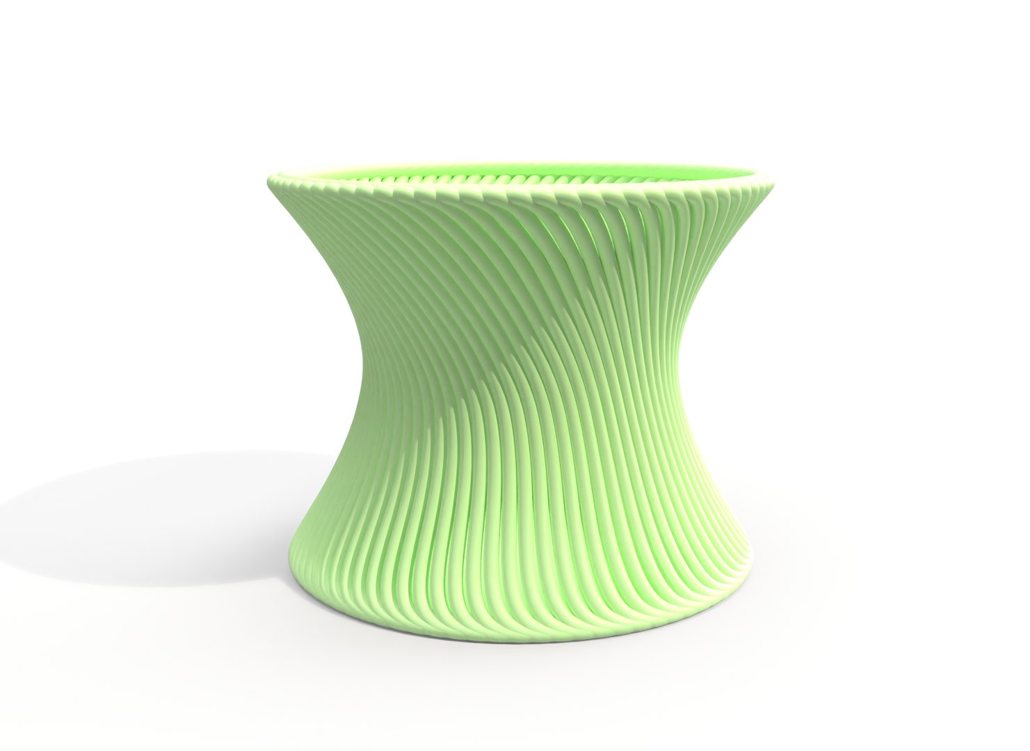 3D Green Coloured Wavy Pot Model - TurboSquid 1815244