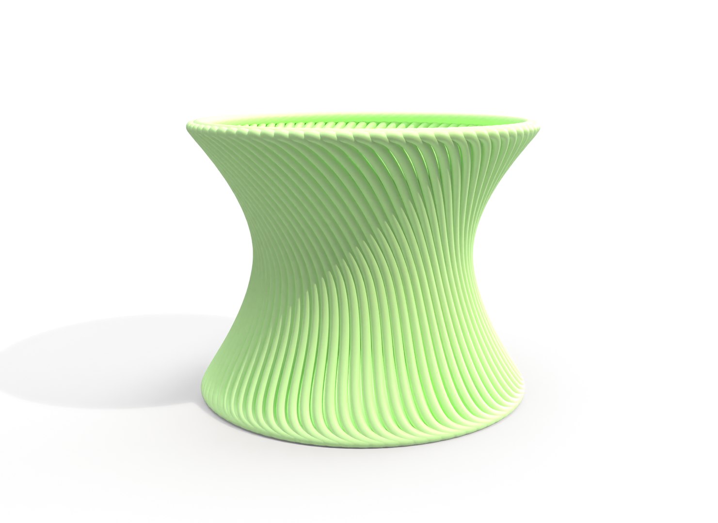 3D Green Coloured Wavy Pot Model - TurboSquid 1815244