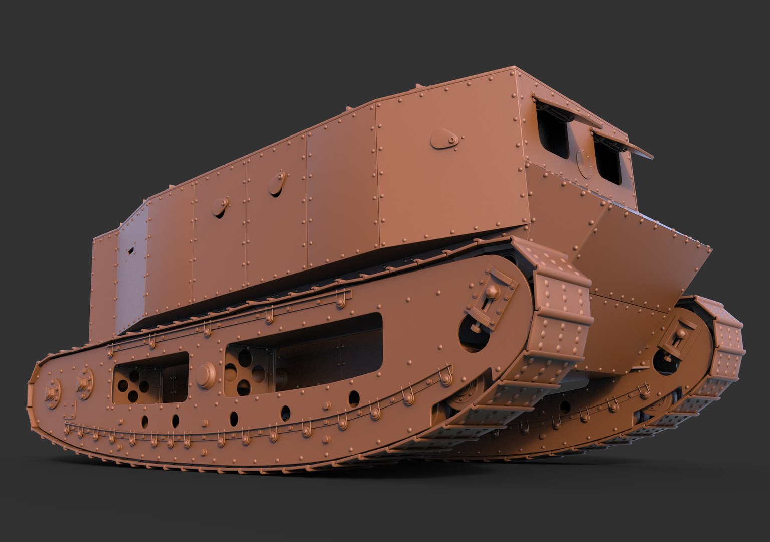 3D Tank Little Willie - TurboSquid 1675336