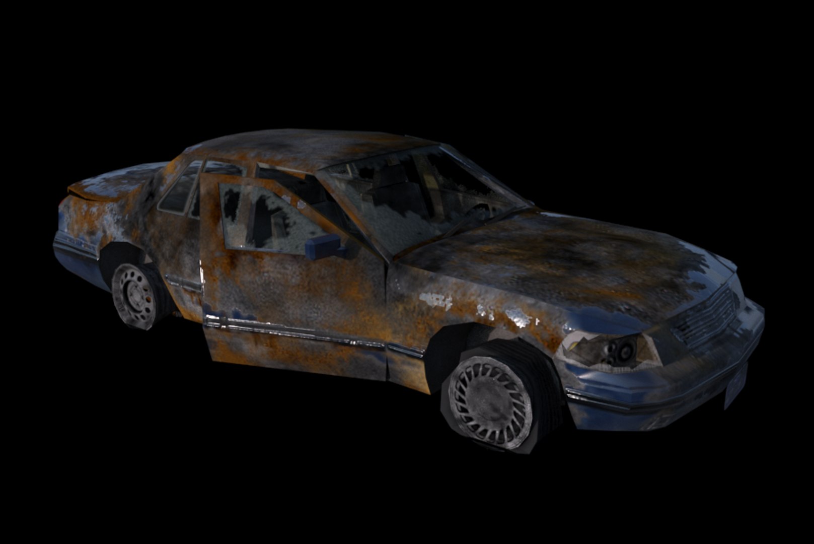 Burnt Sedan 3D Model - TurboSquid 1341053