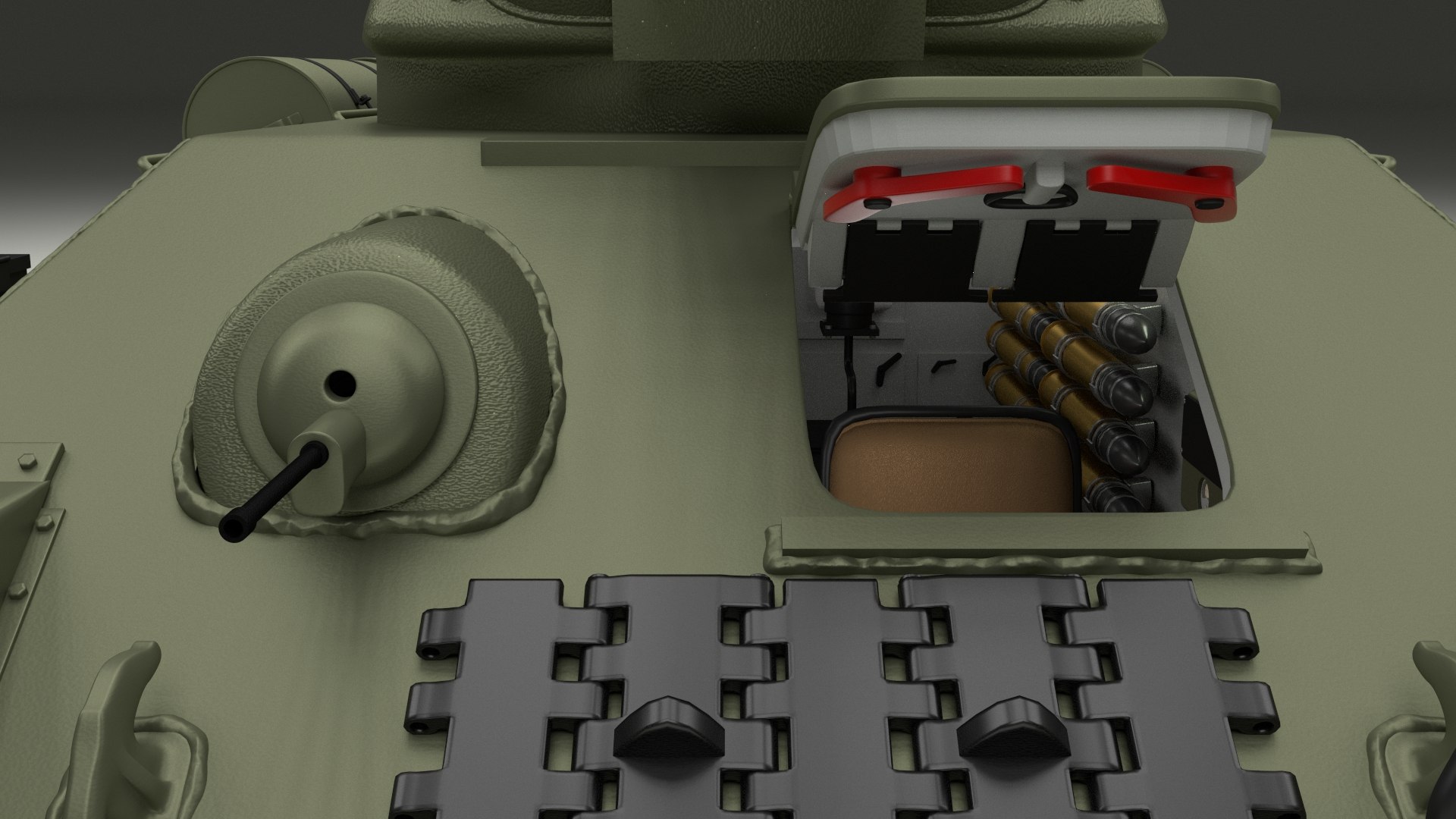 Soviet T-34 Interior Engine 3d Obj