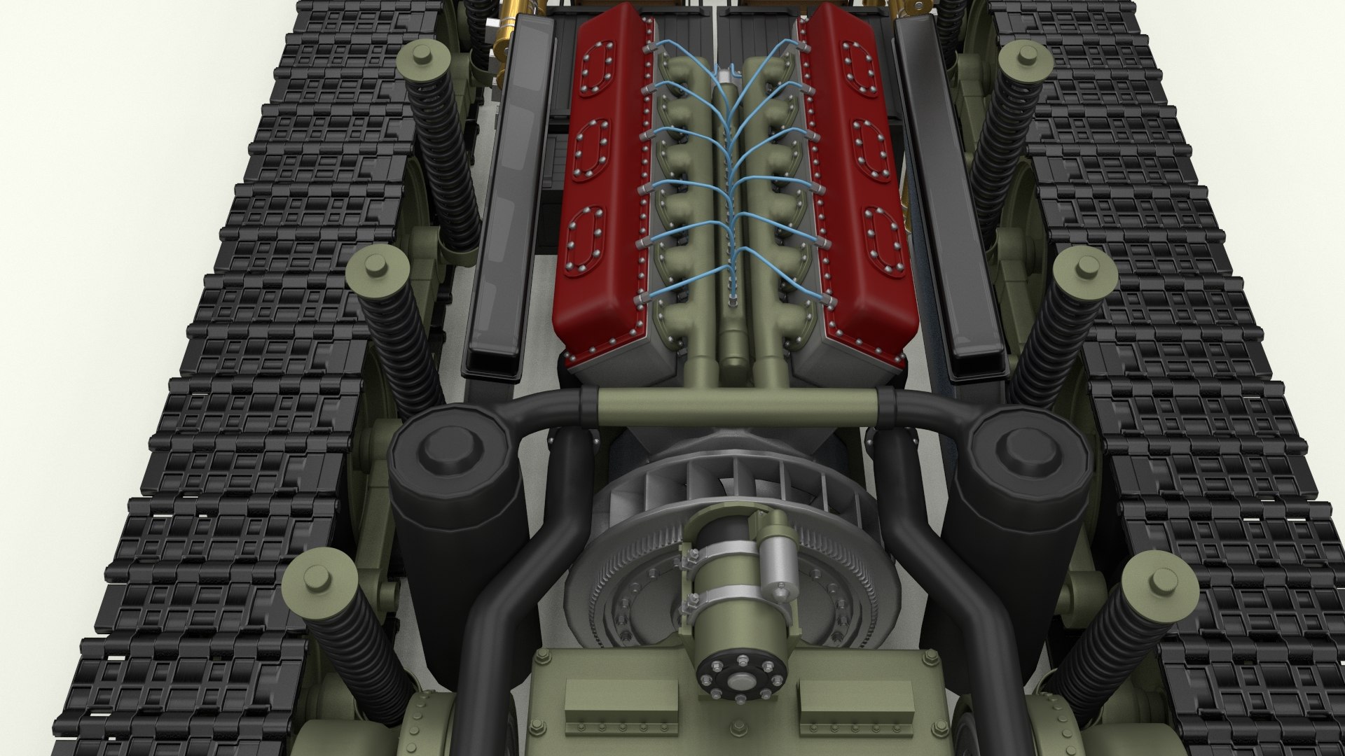 Soviet T-34 Interior Engine 3d Obj