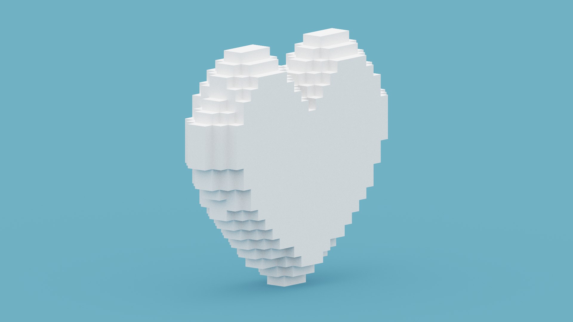 3D Model Voxel White Heart - TurboSquid 1980838