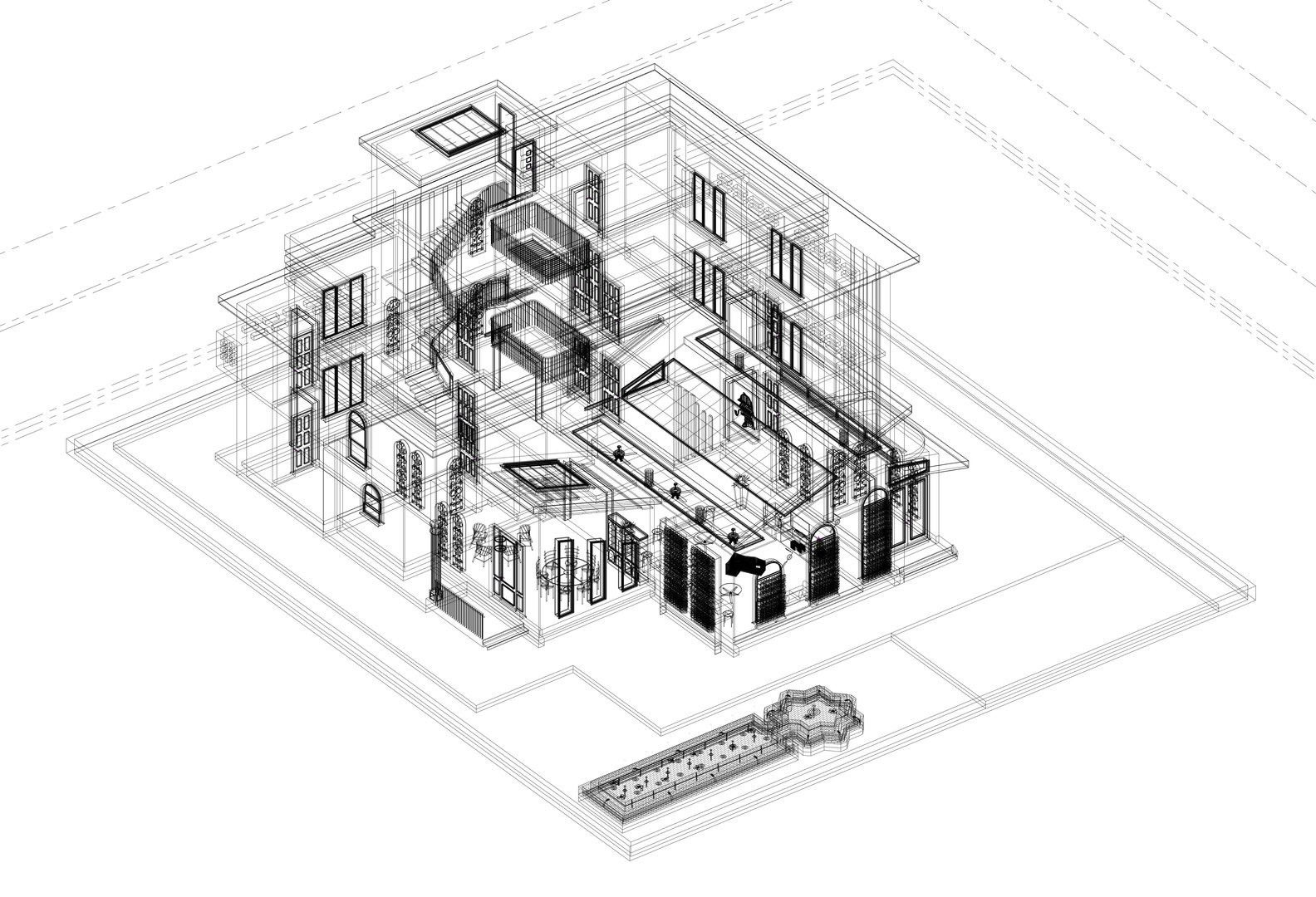Asymmetrical Roof With Modernictic Spaces Model - TurboSquid 2073335
