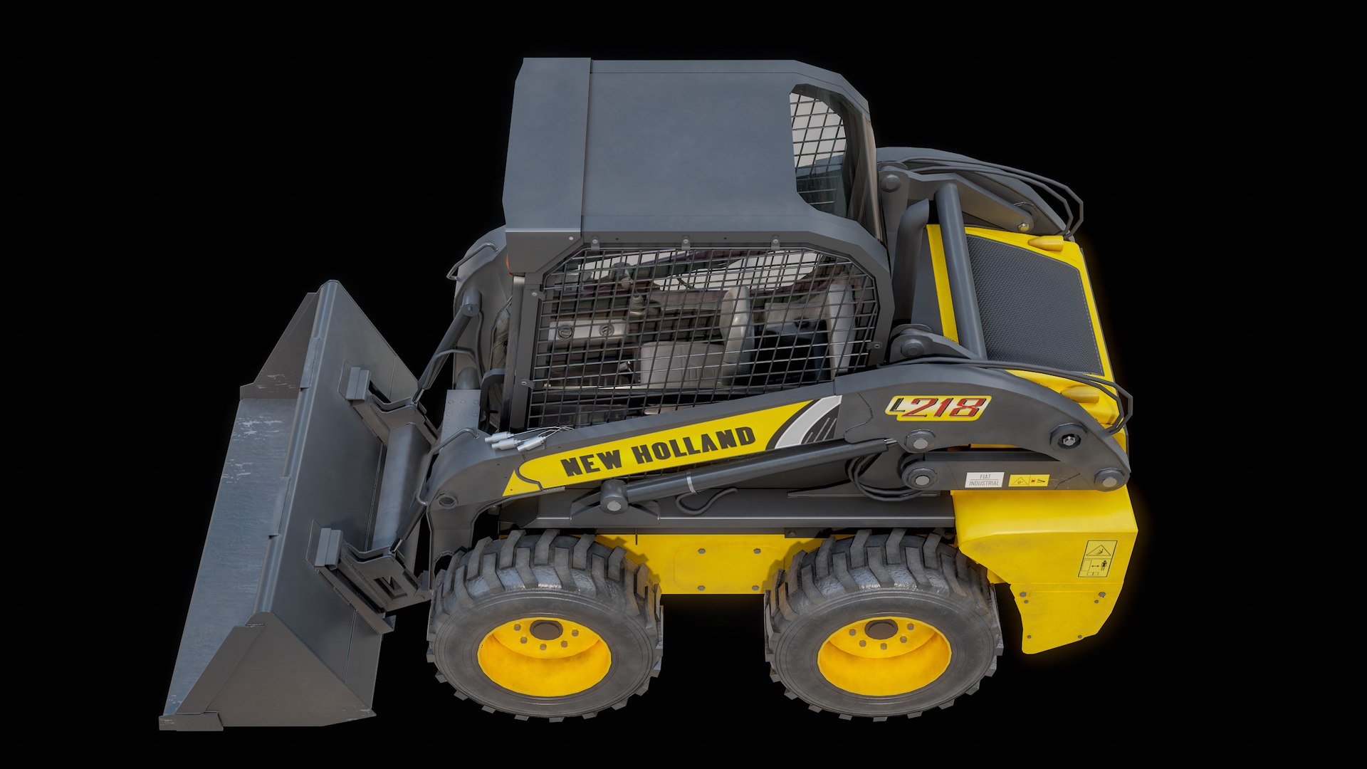 Skid Steer Loader New Holland L218 PBR 3D Model - TurboSquid 2062157