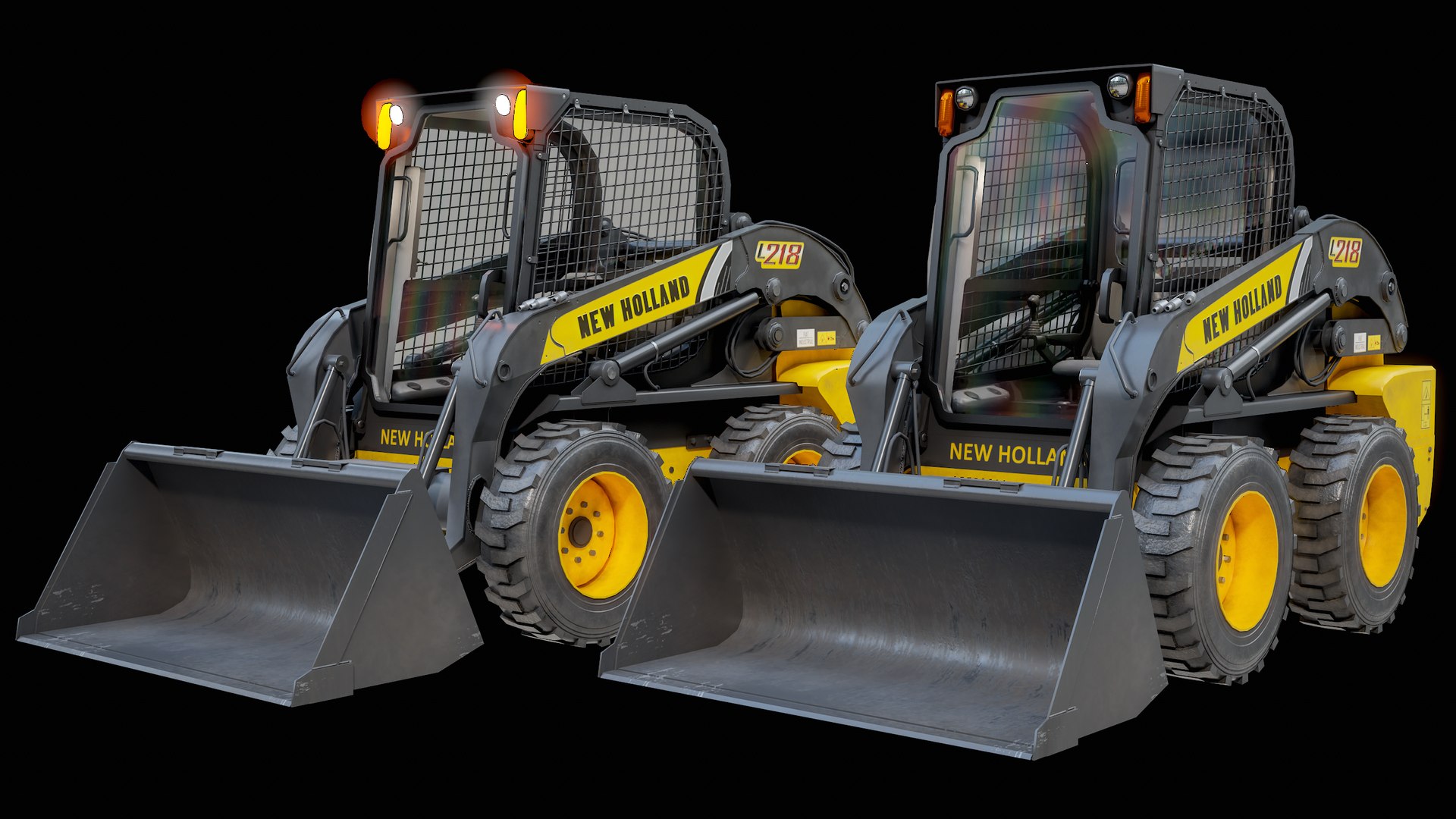 Skid Steer Loader New Holland L218 PBR 3D Model - TurboSquid 2062157