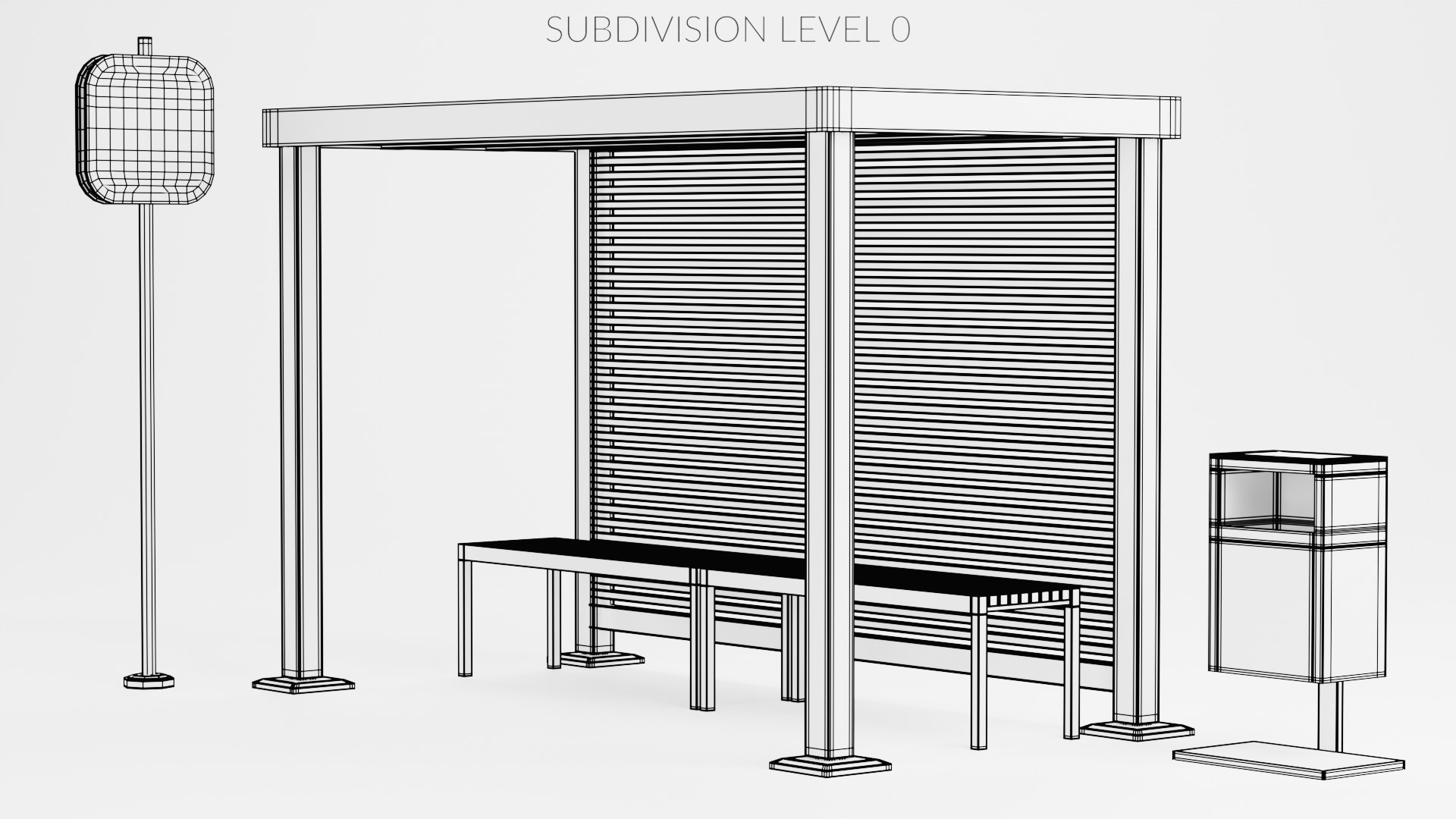 3D model Bus Stop 01 - TurboSquid 2057595