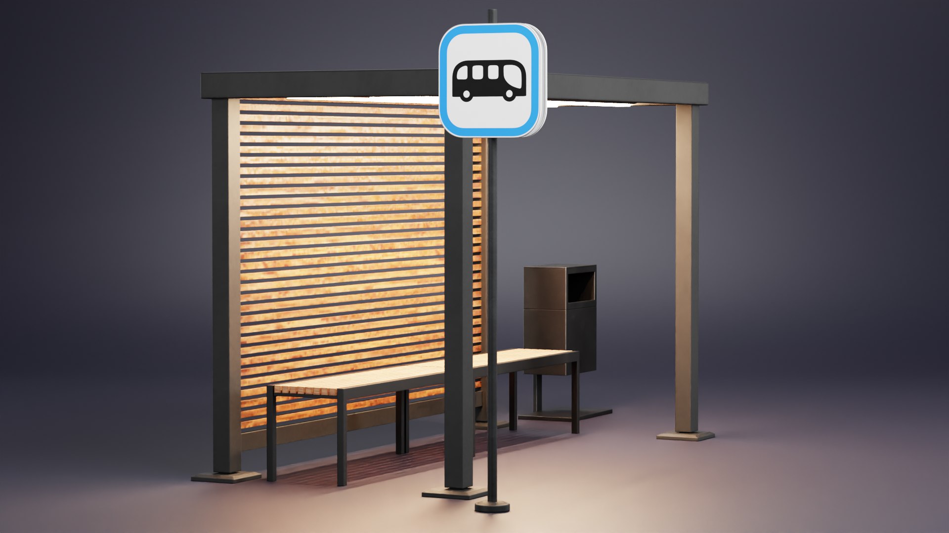 3D model Bus Stop 01 - TurboSquid 2057595