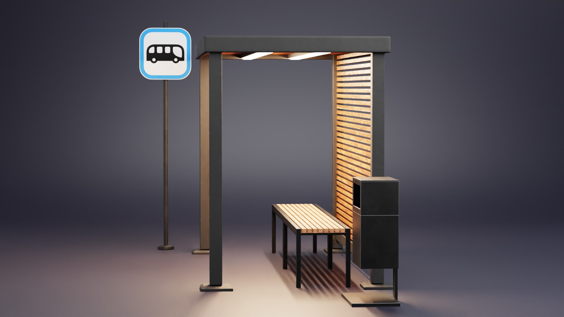 3D model Bus Stop 01 - TurboSquid 2057595