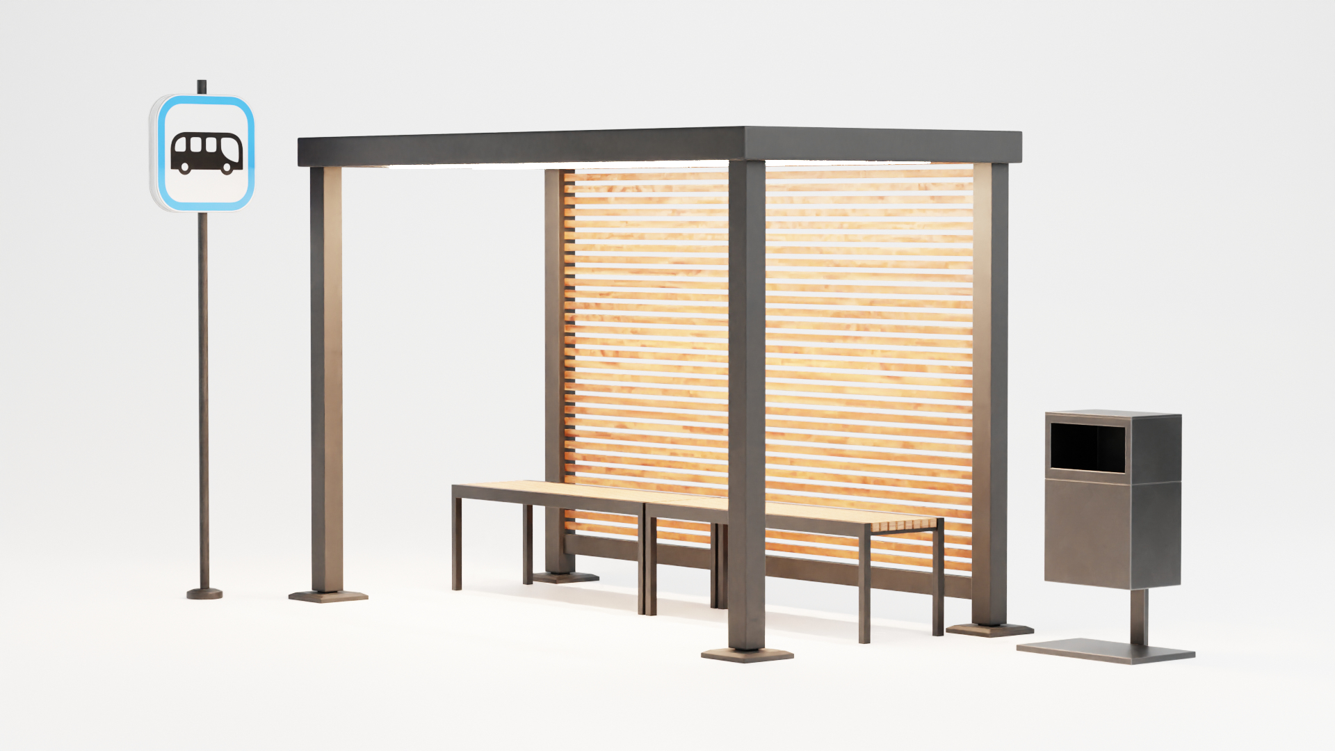 3D model Bus Stop 01 - TurboSquid 2057595