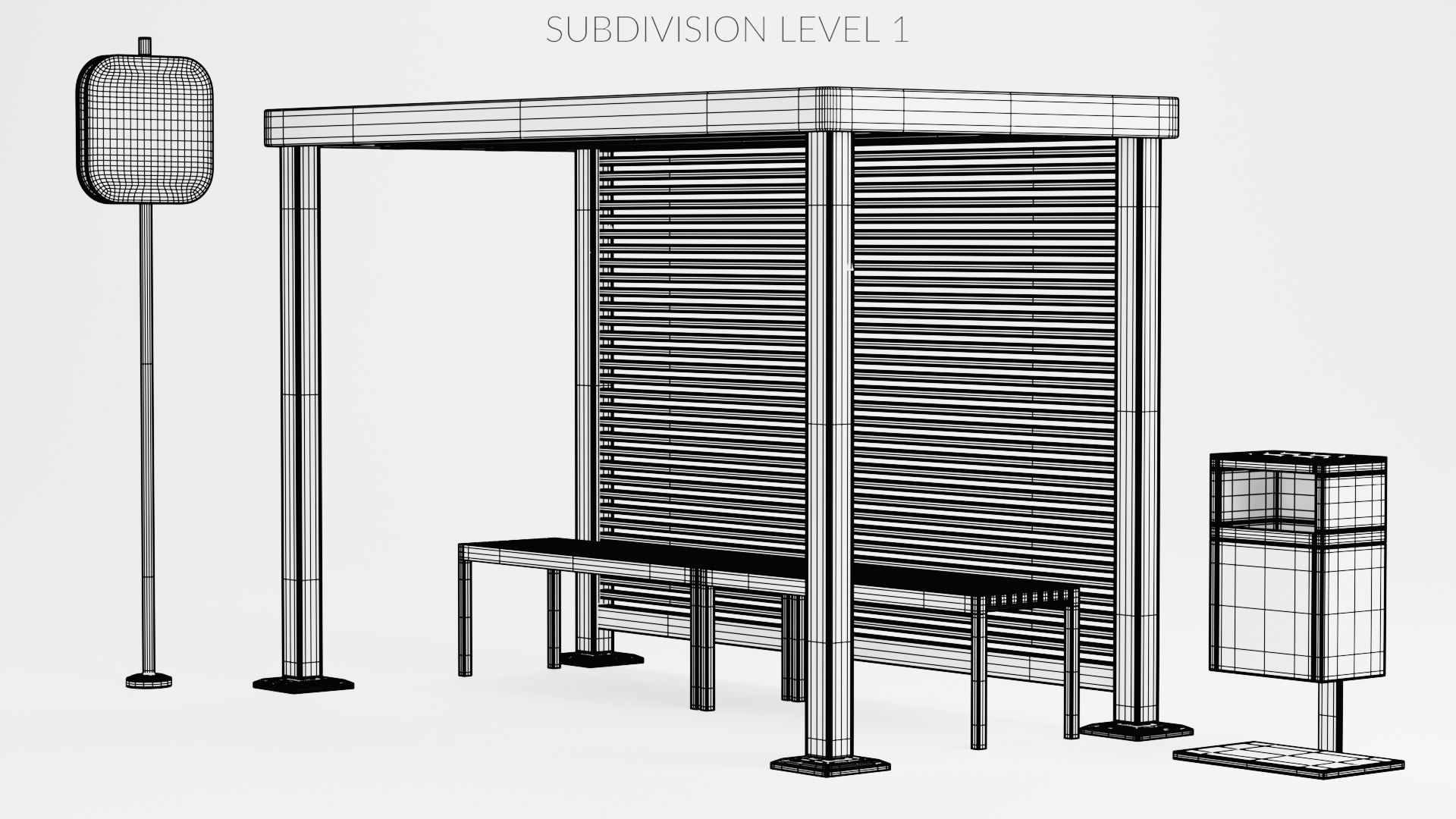 3D model Bus Stop 01 - TurboSquid 2057595