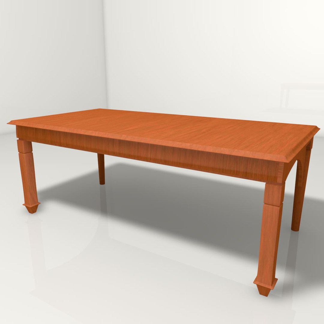 Classic wood table model - TurboSquid 1359276