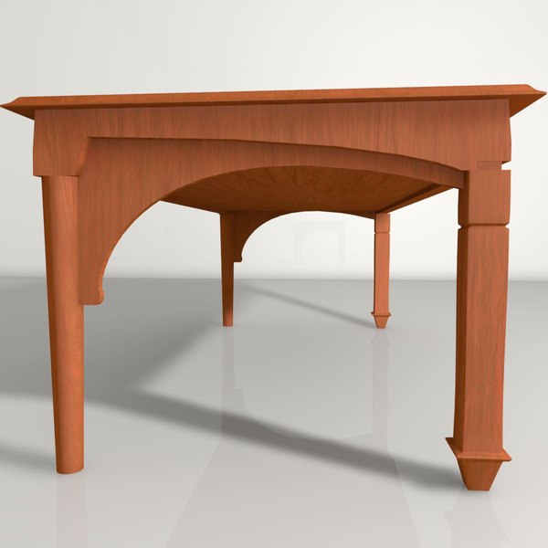 Classic wood table model - TurboSquid 1359276
