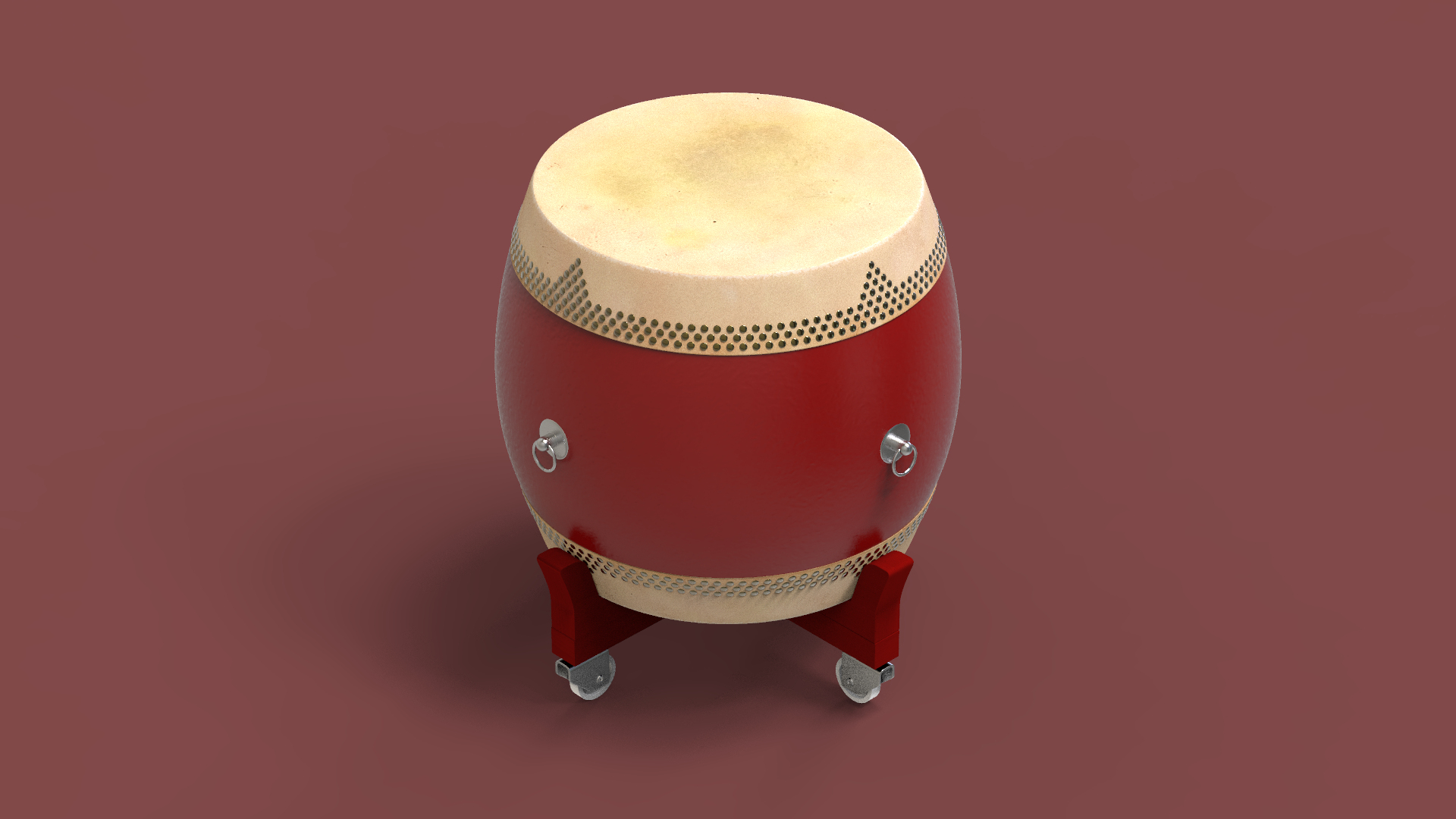 3D Model Chinese Drum With Stand - TurboSquid 2258050