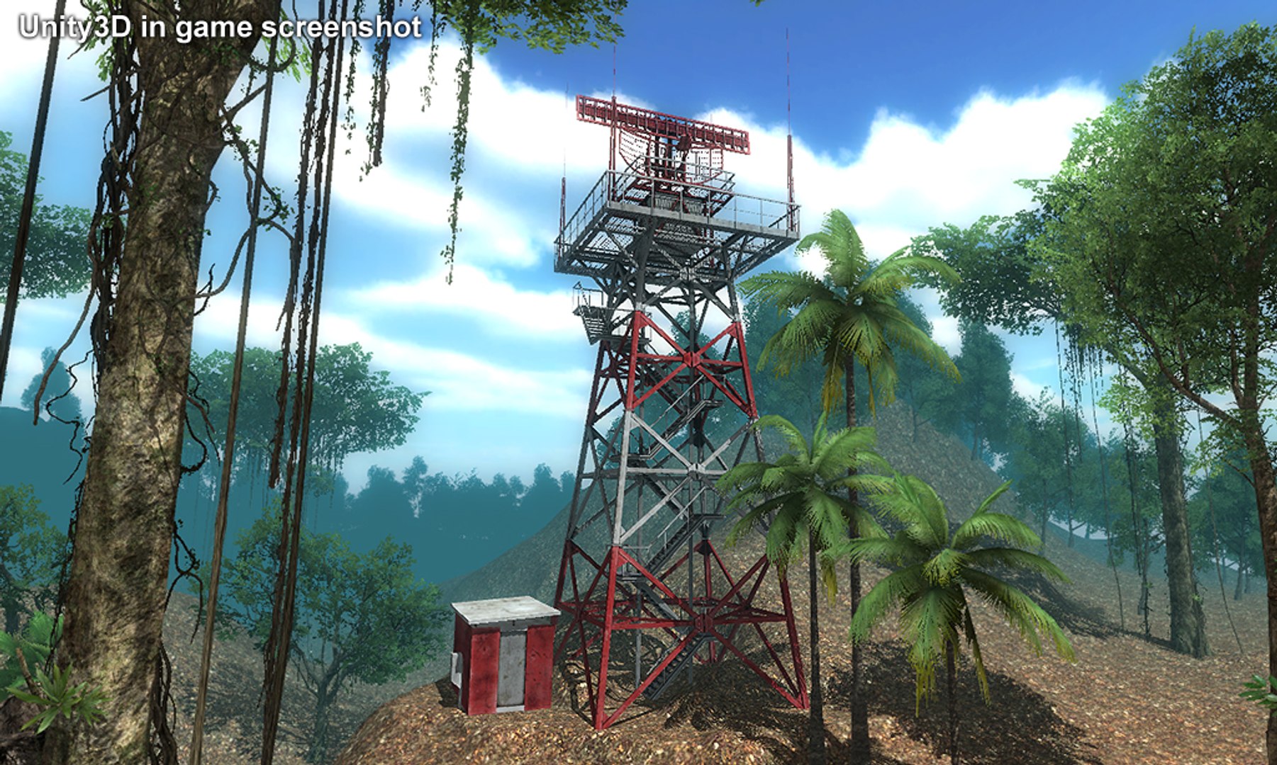 Low-poly Radar Tower 3d Model