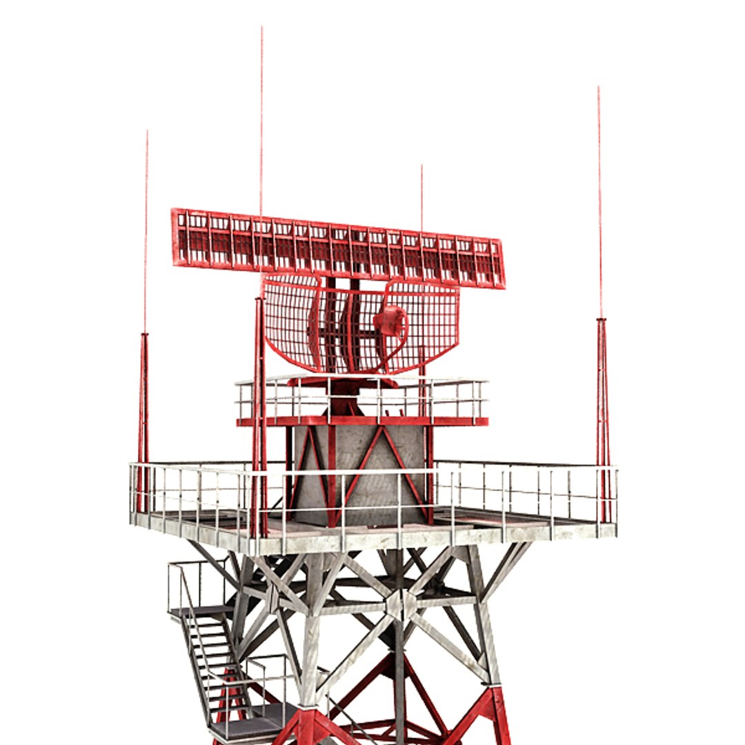 Low-poly Radar Tower 3d Model