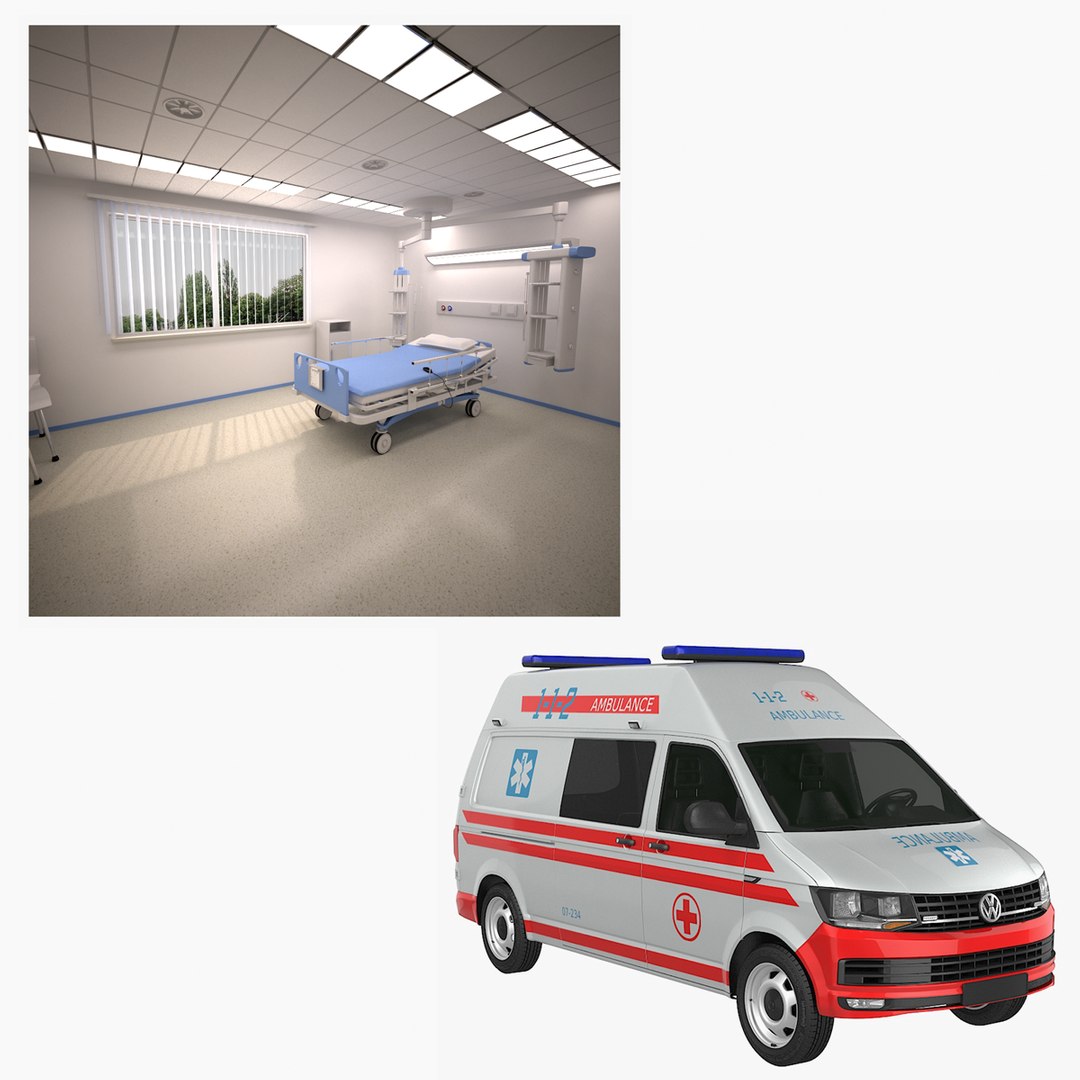 3D bed ward model - TurboSquid 1543286