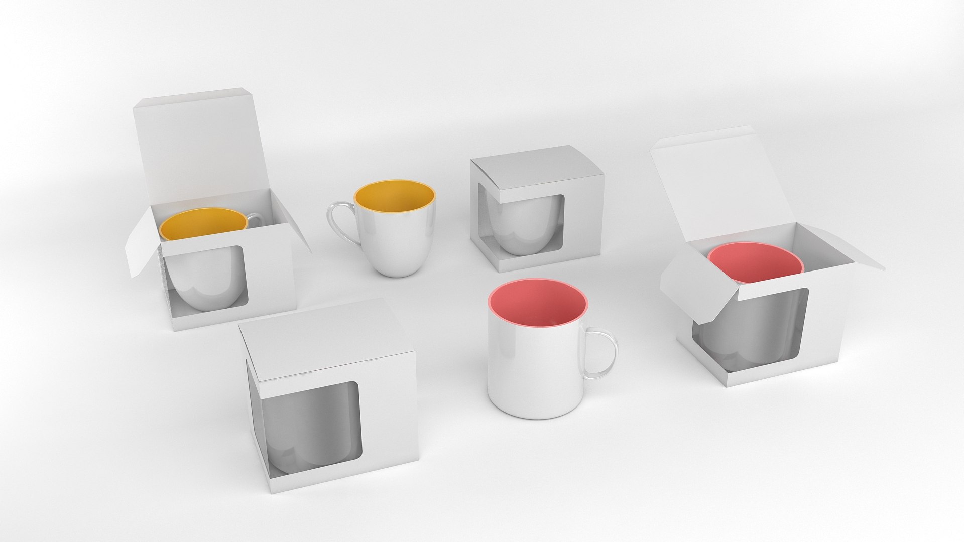 Mugs Set 3D model - TurboSquid 1789415