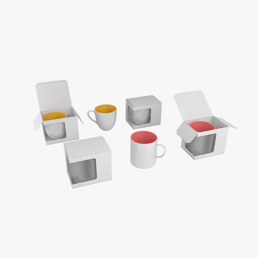 Mugs Set 3D model - TurboSquid 1789415