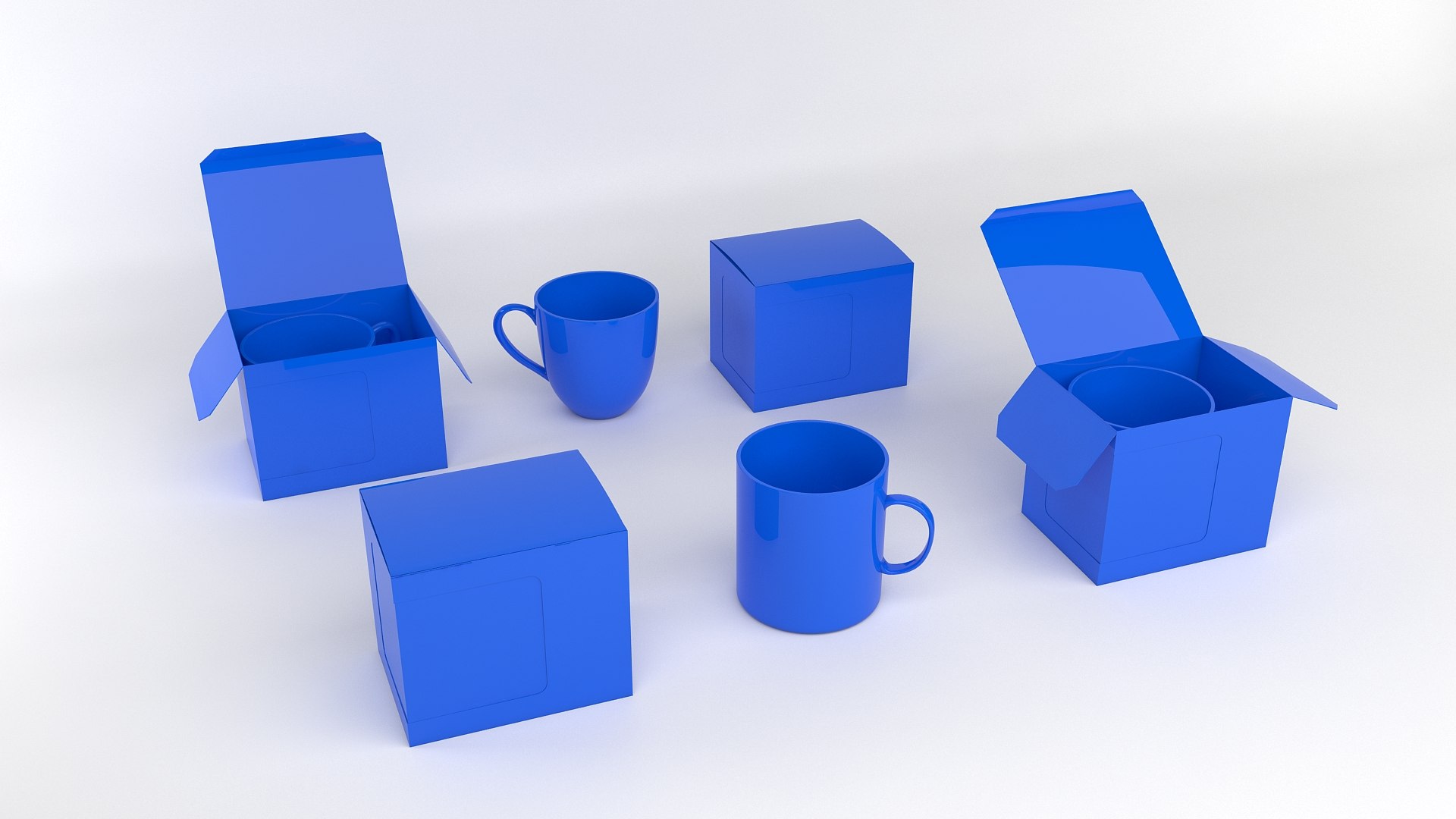 Mugs Set 3D model - TurboSquid 1789415