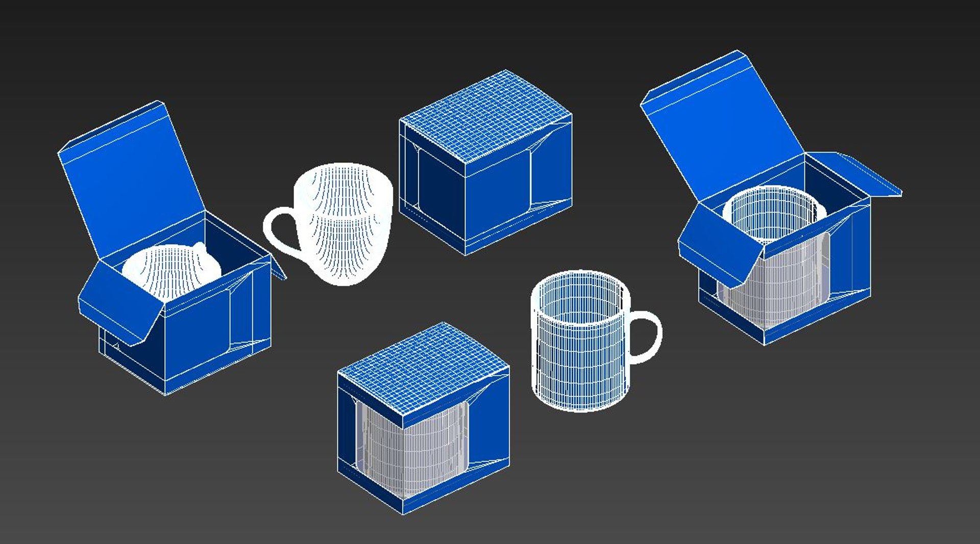 Mugs Set 3D model - TurboSquid 1789415