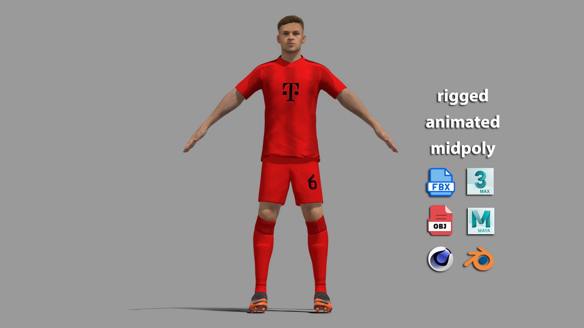 3D T-Pose Rigged Joshua Kimmich Bayern Munich 24-25 Model - TurboSquid ...