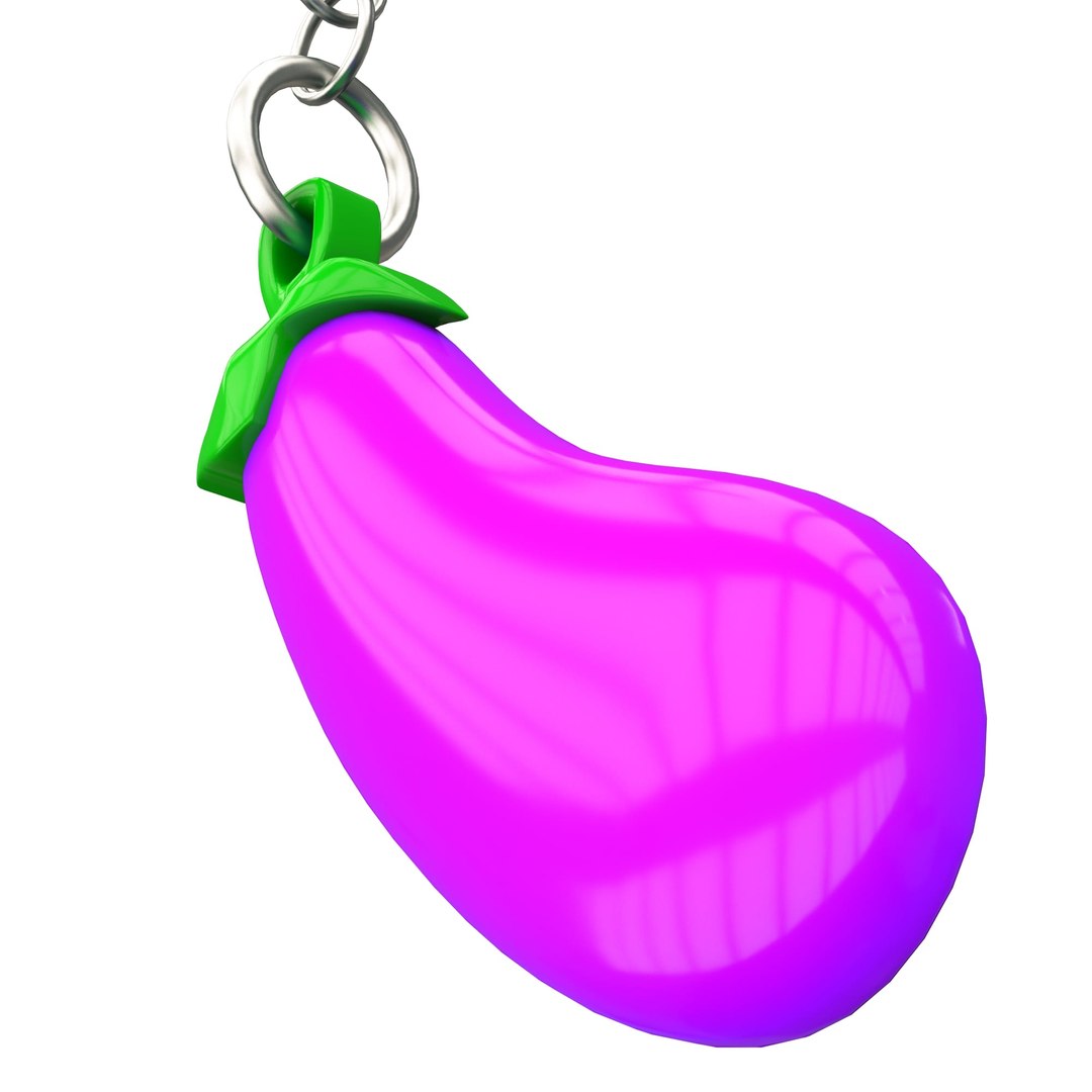 Eggplant Emoji Keychain 3D Model - TurboSquid 2509758