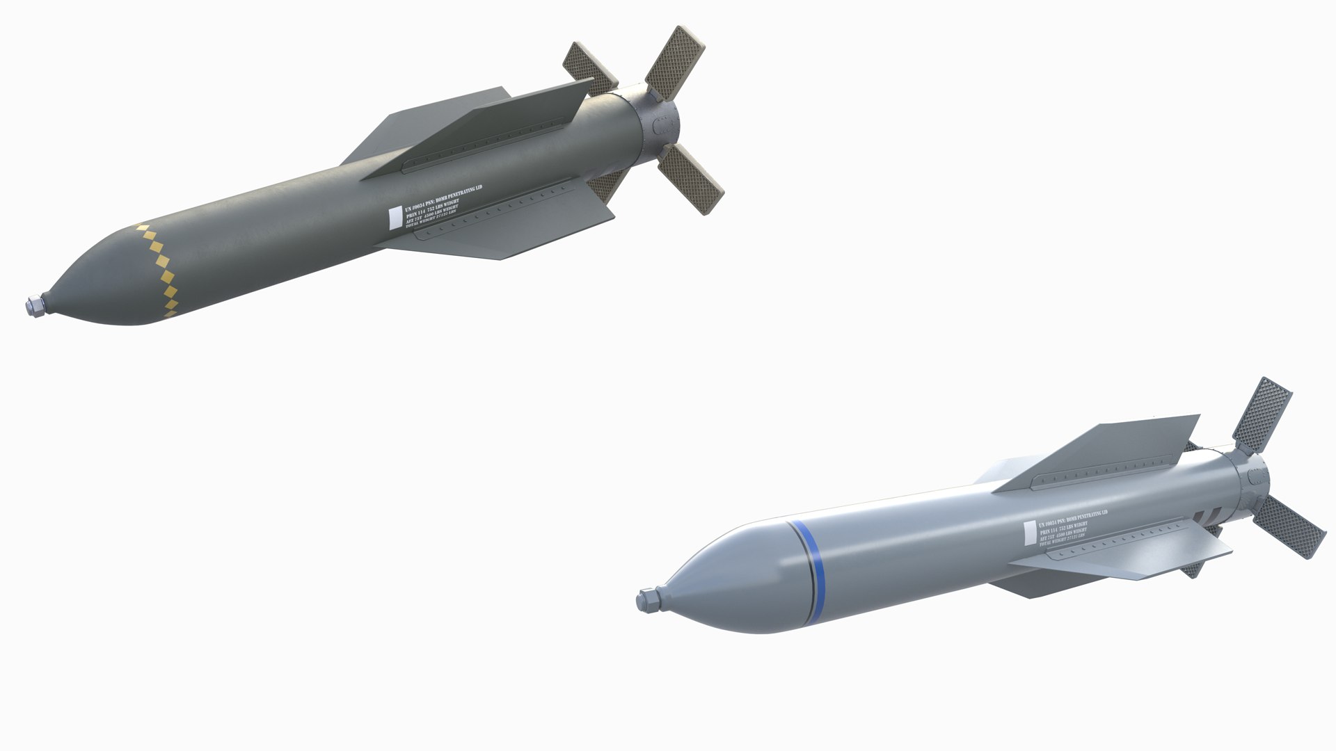 3D Model Bunker Buster Missile-2 Versions - TurboSquid 2424365