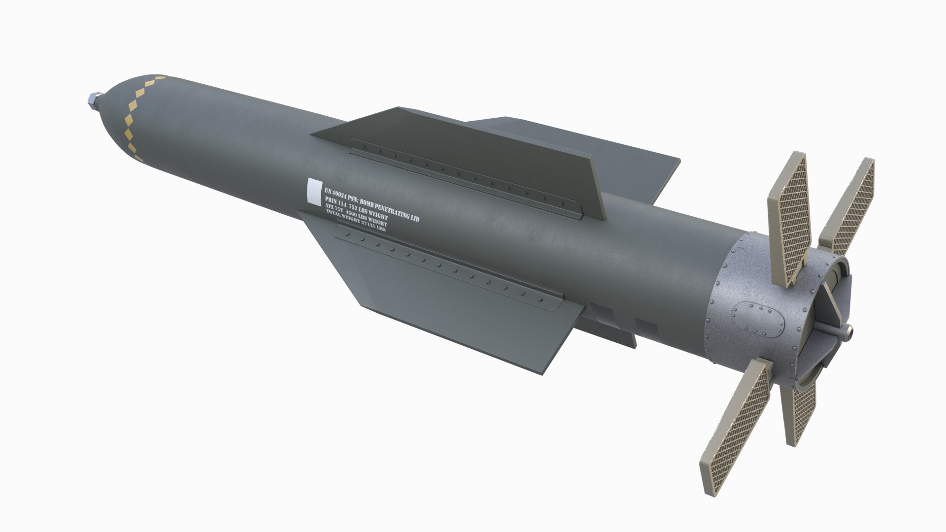 3D Model Bunker Buster Missile-2 Versions - TurboSquid 2424365