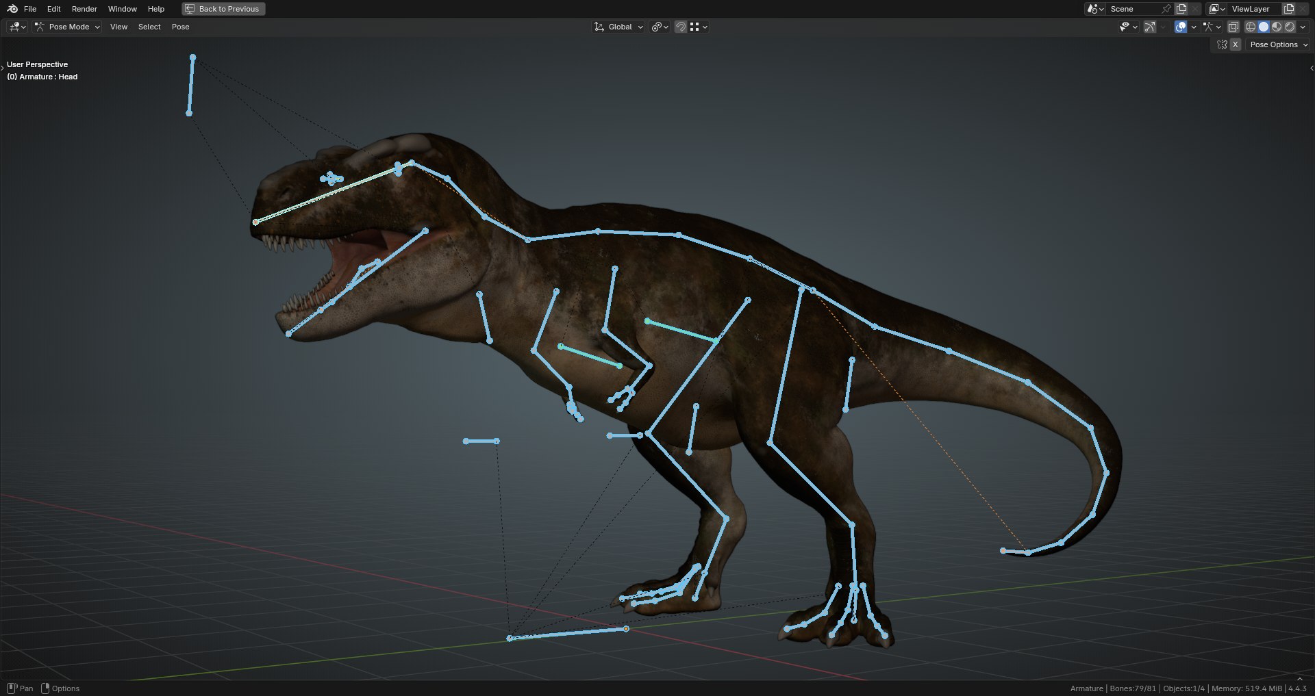 Tyrannosaurus Rex RIG 3D - TurboSquid 2411509
