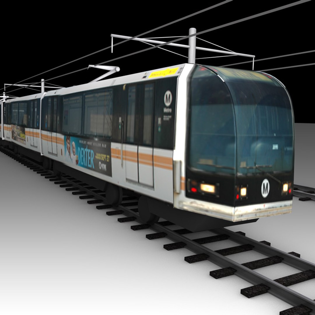 Car Light Rail Passenger Train 3d 3ds