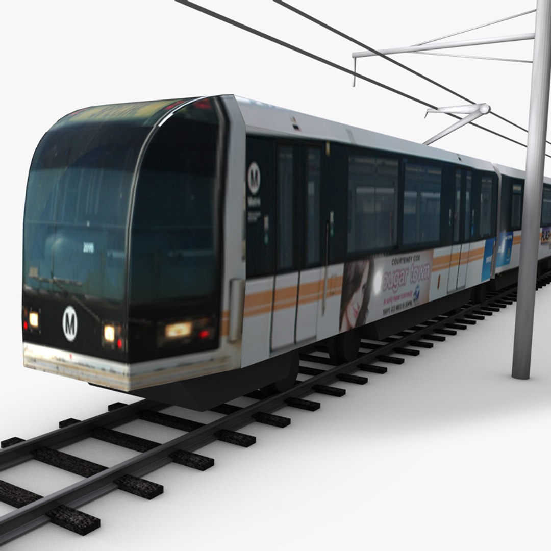 Car Light Rail Passenger Train 3d 3ds