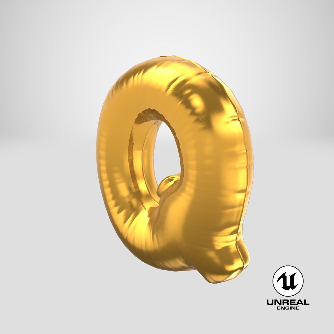 Foil balloon letter q 3D model - TurboSquid 1214980