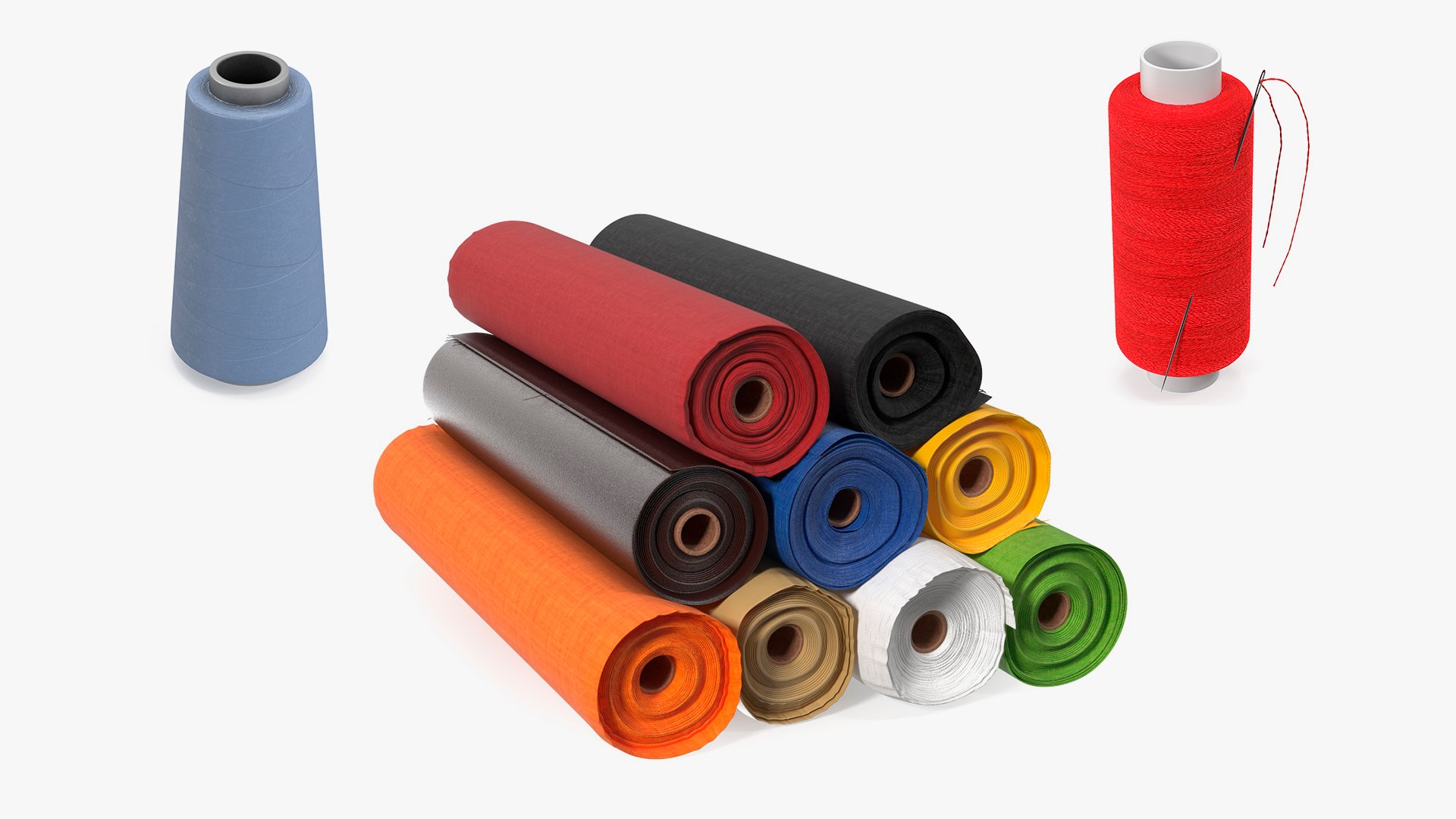 3D Colored Fabric Rolls Collection Model - TurboSquid 2169420