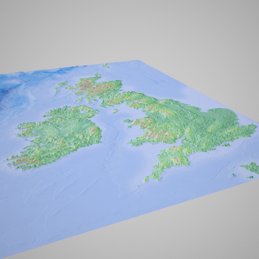 Great Britain Mountain Maps 3d Model