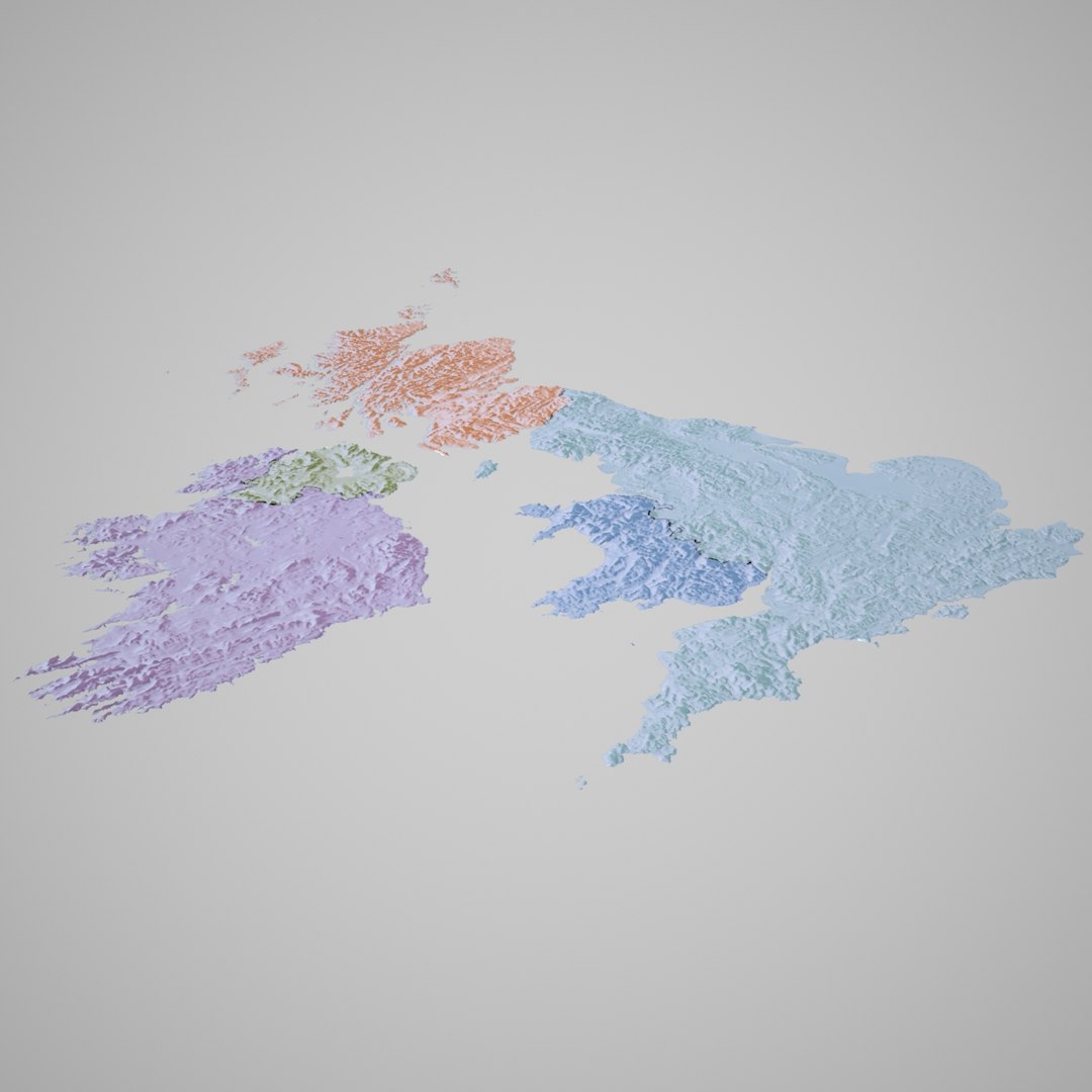 Great Britain Mountain Maps 3d Model