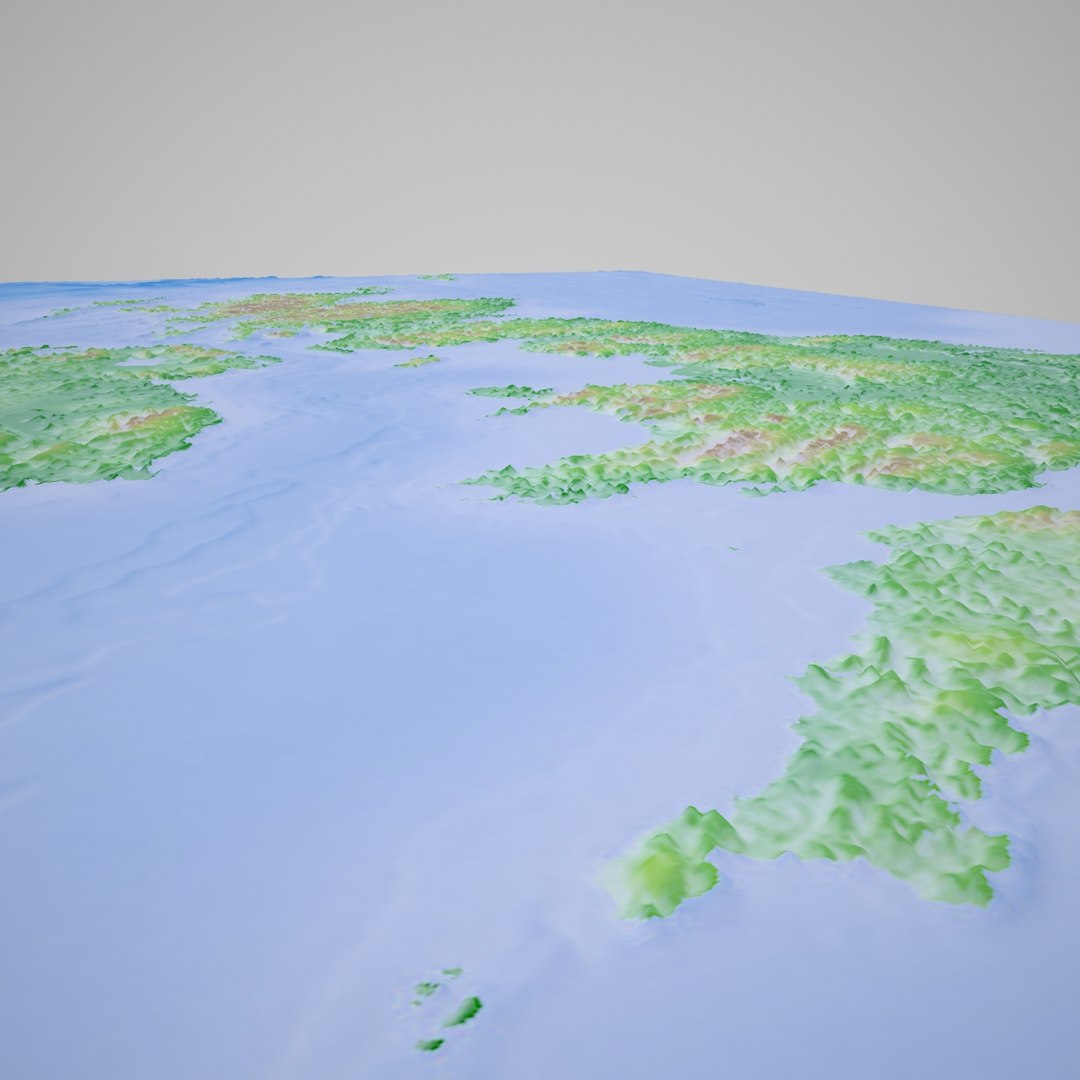 Great Britain Mountain Maps 3d Model