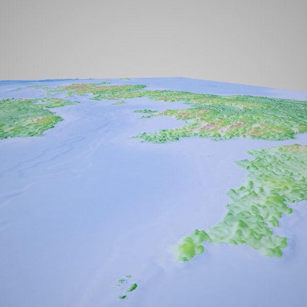 great britain mountain maps 3d model