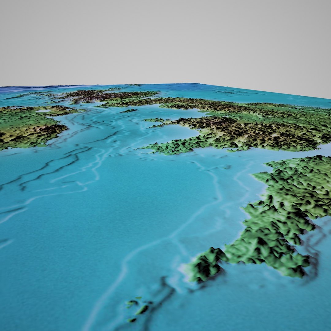 Great Britain Mountain Maps 3d Model