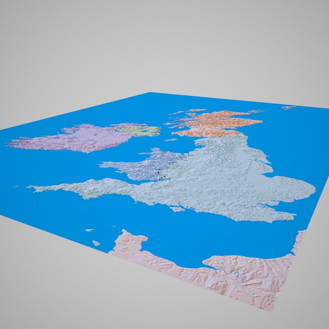 Great Britain Mountain Maps 3d Model