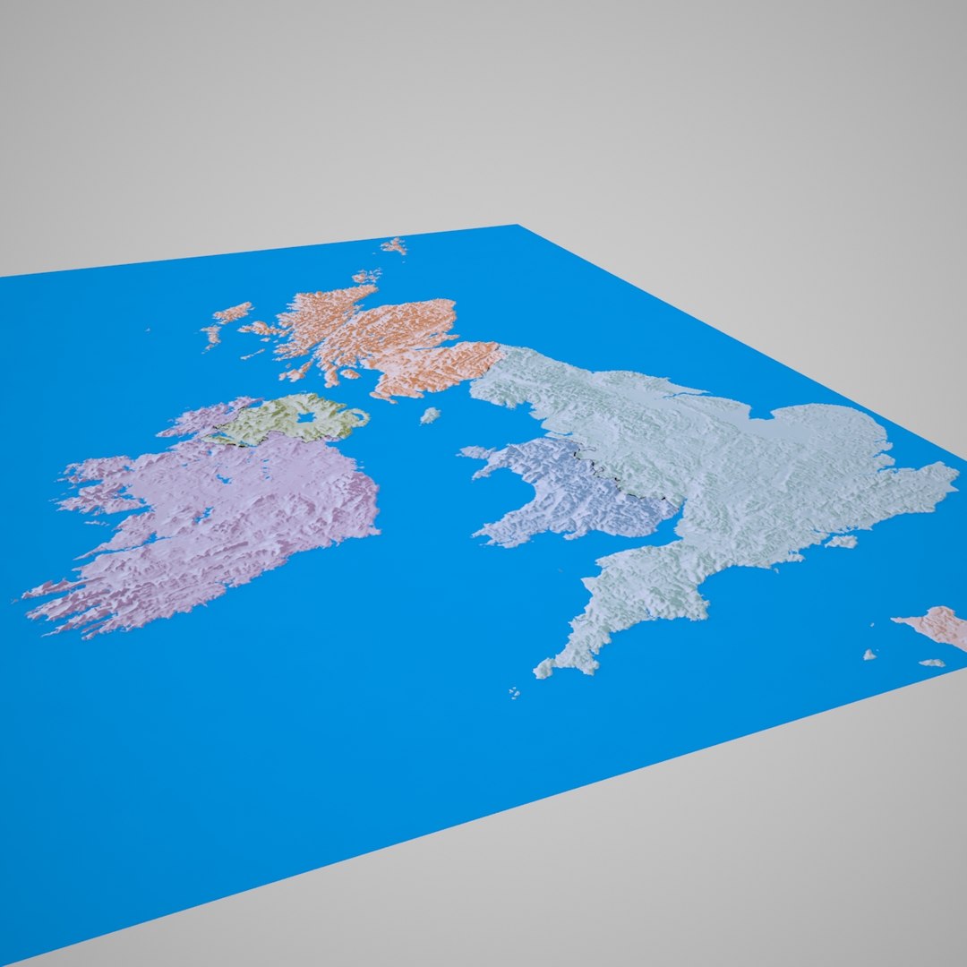 Great Britain Mountain Maps 3d Model