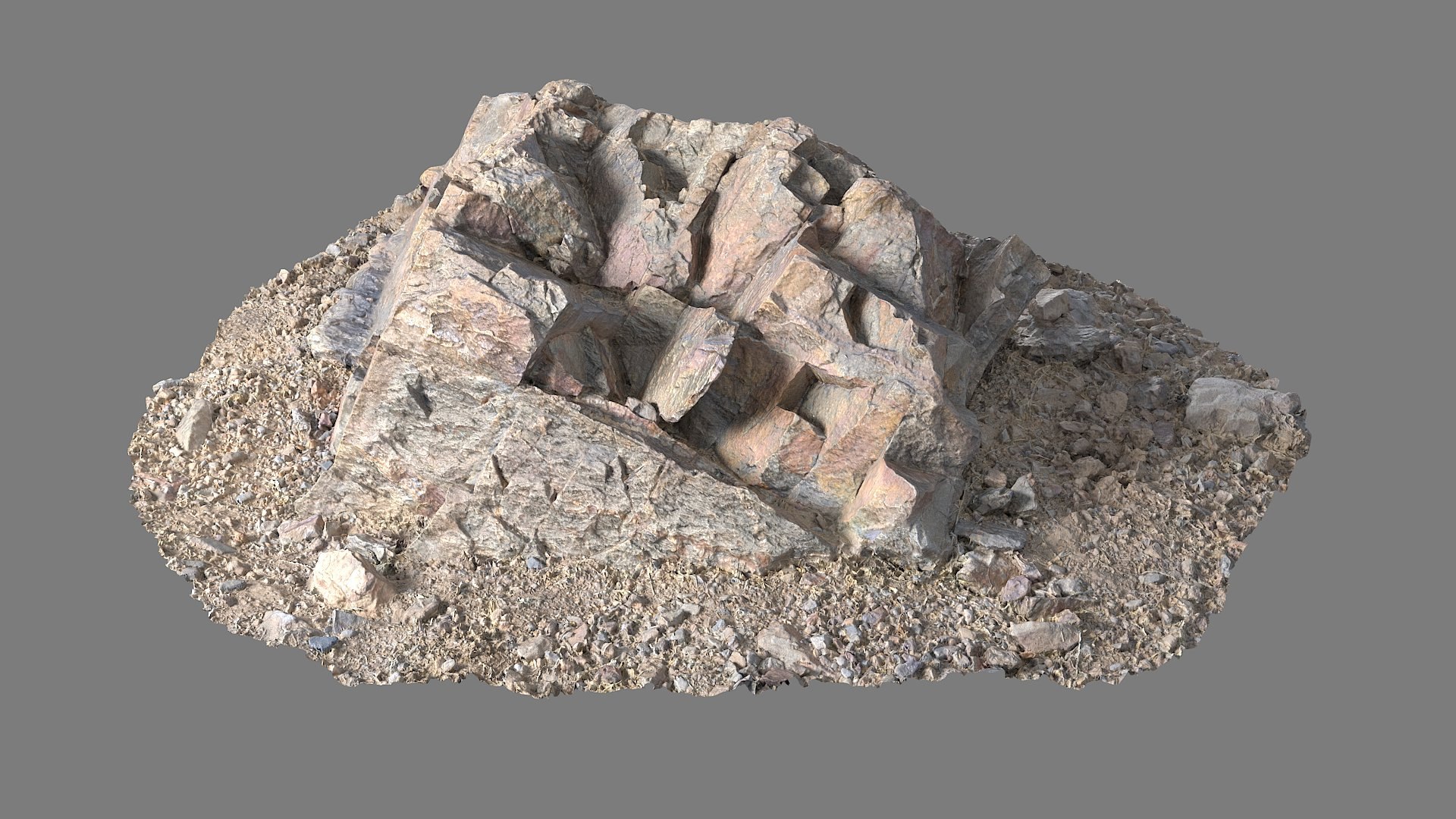 3D Assembly Ground Rock 17 Model - TurboSquid 2003496