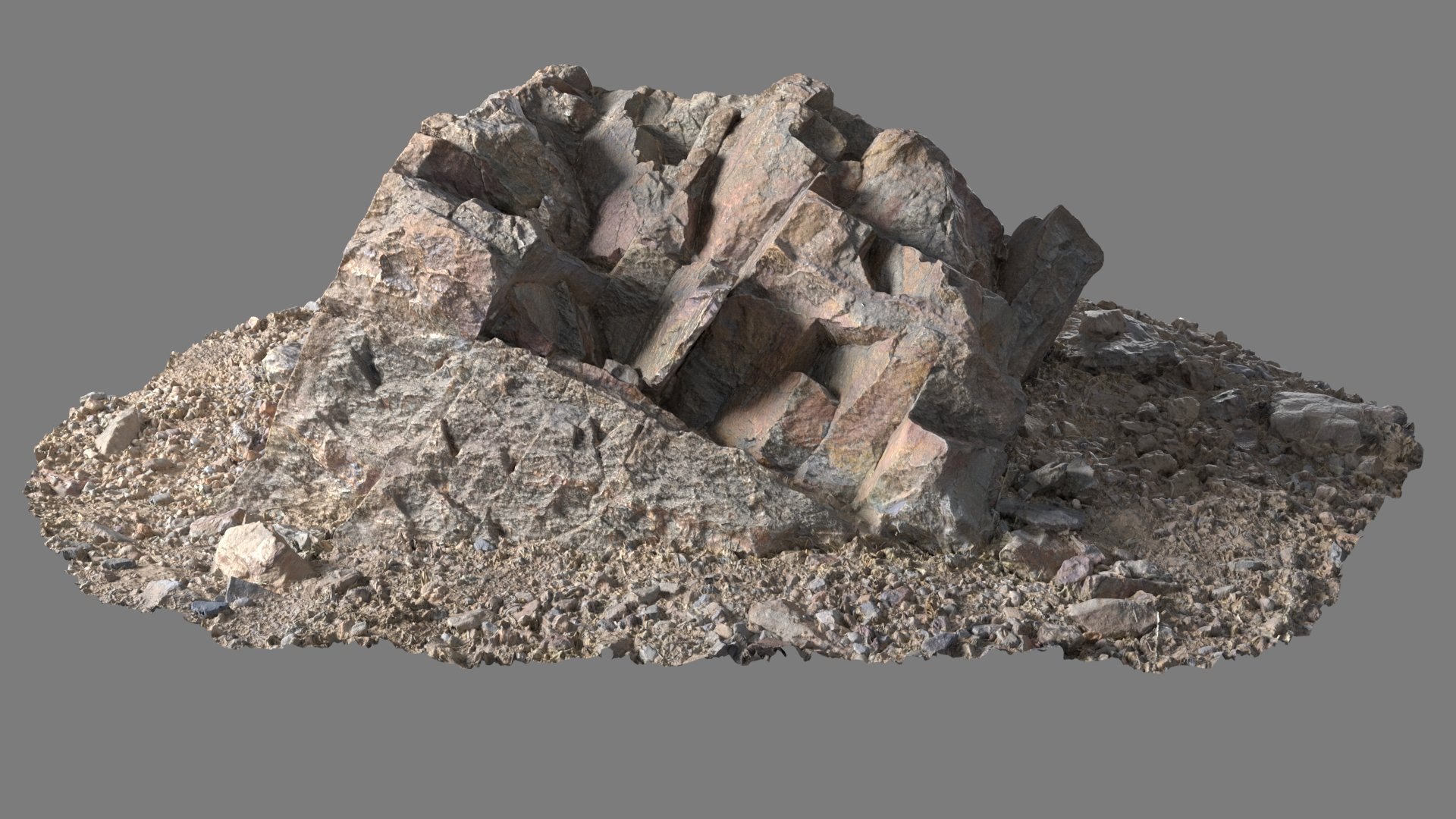 3D Assembly Ground Rock 17 Model - TurboSquid 2003496