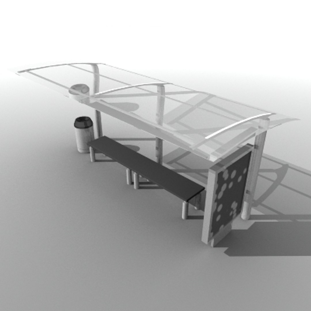 3d Bus Stop Street City Model