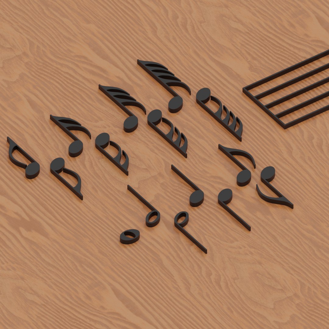 Musical Notes 1 3D Model - TurboSquid 1791711