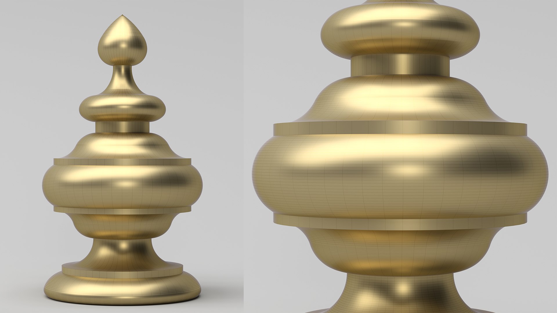 3D Elegant Gold Finial 3D Model Model - TurboSquid 2294466